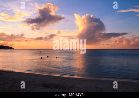 Beautiful sunset in Tumon beach, Guam Stock Photo - Alamy