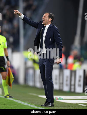 Turin, Italy, 2 April 2018. Massimiliano Allegri during the Juventus FC ...