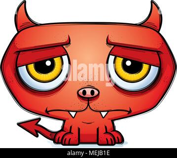 A cartoon illustration of a little devil looking happy Stock Vector ...
