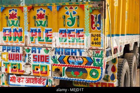 The back of a brightly painted lorry in Rajasthan India Stock Photo - Alamy