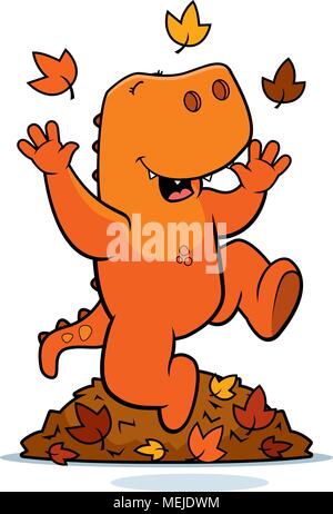 vector illustration of Tyrannosaurus rex and leaves Stock Vector Image ...