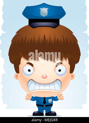 A cartoon police officer with an angry expression Stock Vector Image ...