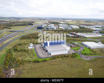 Aerial drone view of Eurocentral business park Stock Photo - Alamy