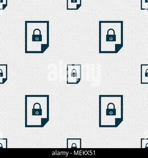 File locked icon sign. Seamless abstract background with geometric ...