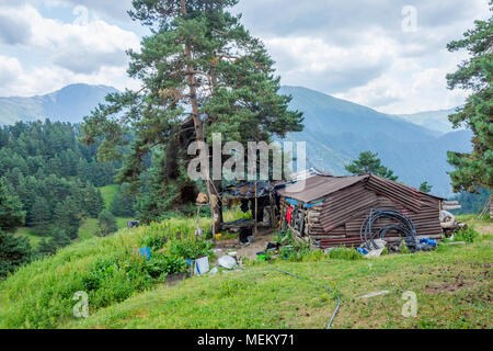 Shepherds shelter and cheese making in Tusheti national park, Georgia ...