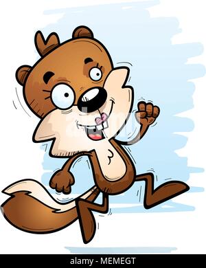 A cartoon illustration of a female squirrel running Stock Vector Image ...