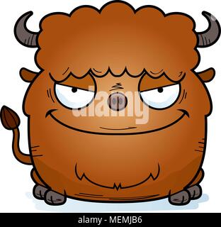A cartoon illustration of an evil looking bison Stock Vector Image ...