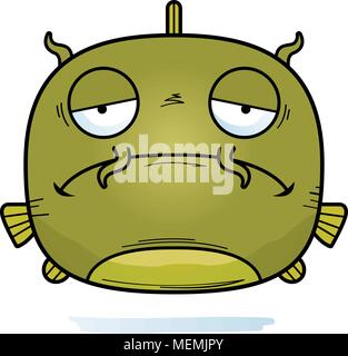A cartoon illustration of a catfish looking sad Stock Vector Image ...