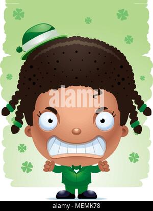 A cartoon illustration of a shamrock looking angry Stock Vector Image ...