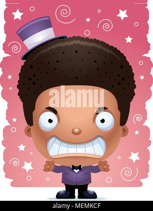 A cartoon illustration of a boy magician looking angry Stock Vector ...