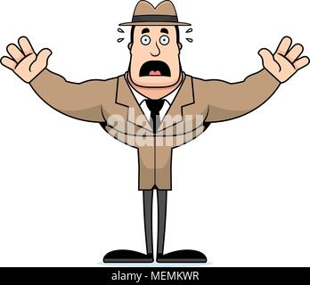 A cartoon illustration of a detective looking scared Stock Vector Image ...