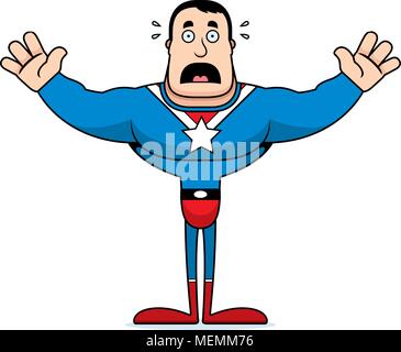 A cartoon illustration of a superhero looking scared Stock Vector Image ...