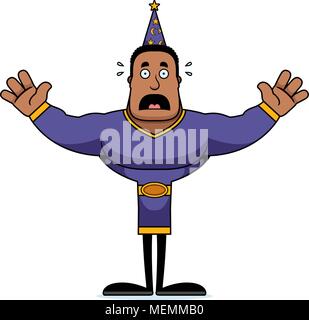 A cartoon illustration of a wizard looking scared Stock Vector Image ...