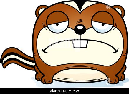 A cartoon illustration of a chipmunk with a sad expression Stock Vector ...