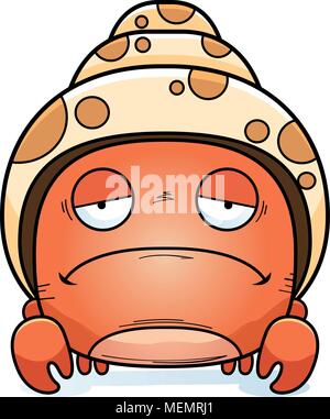 A cartoon illustration of a hermit crab looking scared Stock Vector ...