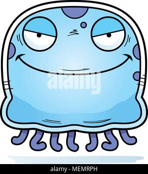 A cartoon illustration of an evil looking jellyfish Stock Vector Image ...