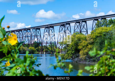 The High Line Railroad Bridge Trestle in Valley City, North Dakota, USA ...