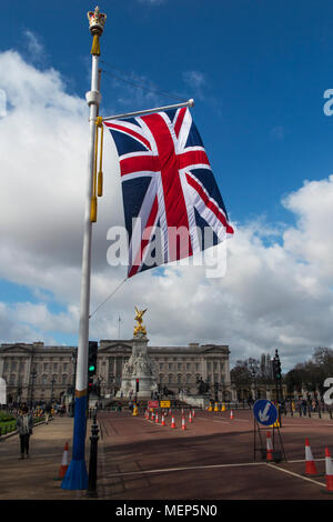 Rows of flags hang along The Mall in honour of the heads of the ...