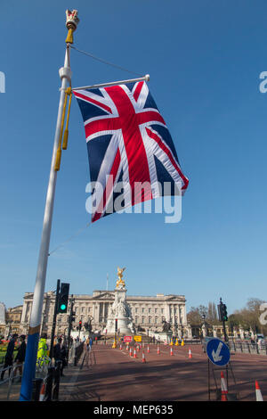 Rows of flags hang along The Mall in honour of the heads of the ...