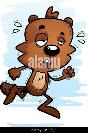 A cartoon illustration of a male beaver running Stock Vector Image ...