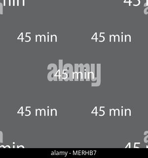 45 minutes sign icon. Seamless pattern on a gray background. Vector ...