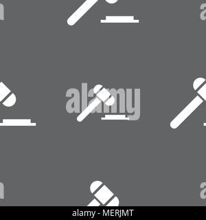 judge hammer icon. Seamless pattern on a gray background. Vector ...