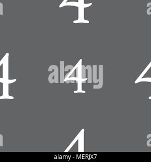 number four icon sign. Seamless pattern on a gray background. Vector ...