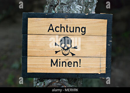 GERMAN WW2 MINEFIELD SIGN Stock Photo - Alamy