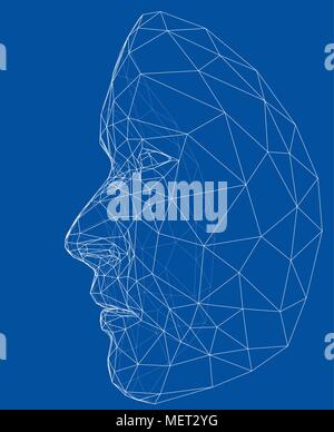 Wire-frame abstract human face Stock Vector Image & Art - Alamy