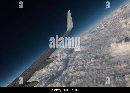 Jetliner Wing Over Clouds Stock Photo - Alamy