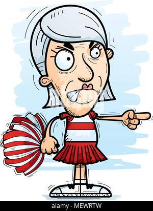 A cartoon illustration of a cheerleader looking angry Stock Vector ...
