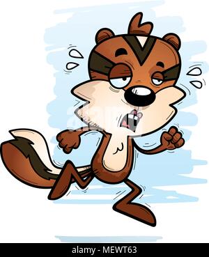 A cartoon illustration of a female chipmunk running Stock Vector Image ...