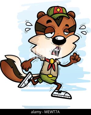 A cartoon illustration of a female chipmunk running Stock Vector Image ...