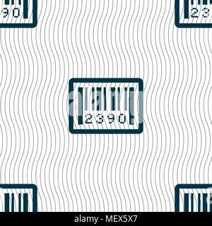 Barcode icon sign. Seamless pattern with geometric texture. Vector ...