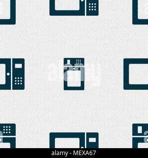 microwave icon sign. Seamless pattern with geometric texture. Vector ...