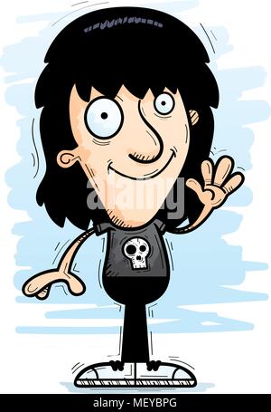 A cartoon illustration of a metalhead waving Stock Vector Image & Art ...