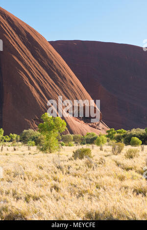 Sloping sedimentary layers visible in the rock face of Uluru (Ayers ...