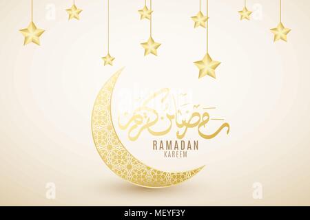 Ramadan card with gold mosaic and calligraphy Stock Vector Image & Art ...