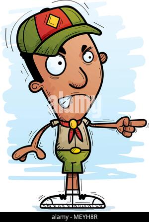 A cartoon illustration of a scoutmaster looking angry Stock Vector ...