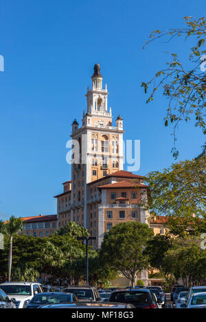 View of historic Miami-Dade County Courthouse tower from Government ...