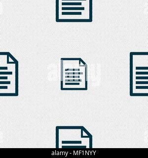 Text file icon sign. Seamless pattern with geometric texture. Vector ...