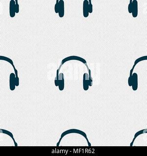 headsets icon sign. Seamless pattern on a gray background. Vector ...