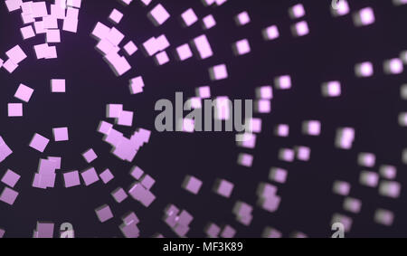 Abstract 3d rendering of chaotic cubes. Flying shapes in empty space. Dynamic background with ...