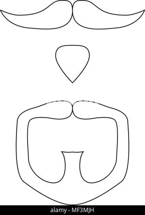 Line art black and white goatee glasses set Stock Vector Image & Art ...