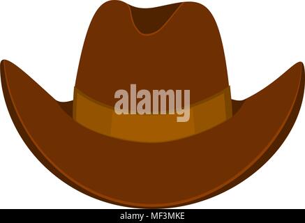 cartoon Cowboy stetson hat white vector isolated on white background ...