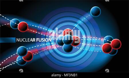 nuclear fission reaction vector image. Illustration showing a nuclear ...