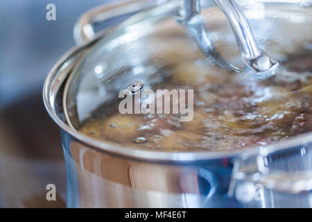 Boiling little gold and red potatoes in large cooking pot Stock Photo ...