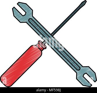 Tools crossed symbol scribble Stock Vector Image & Art - Alamy