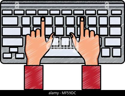 Hands using keyboard scribble Stock Vector Image & Art - Alamy