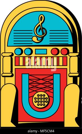 retro rockola icon over white background, vector illustration Stock ...